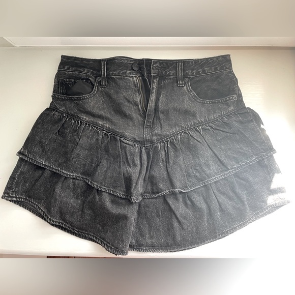 American Eagle Outfitters | Skirts | American Eagle Black Ruffled Denim ...